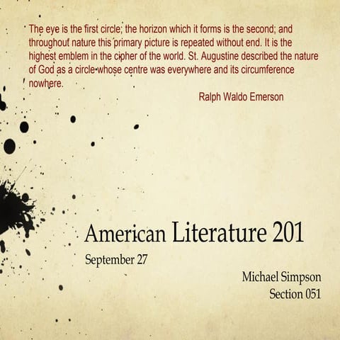 American Lit 201-11 | PPT | Poetry | Books and Literature