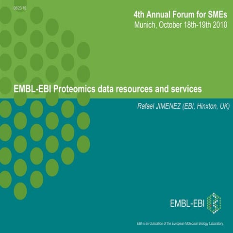 EMBL-EBI Proteomics data resources and services | PPT
