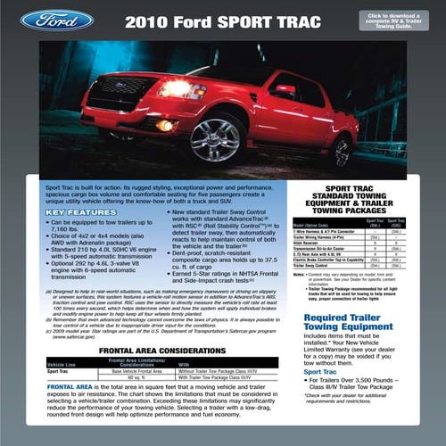 2010 ford-sporttrac-towing-guide-specifications-capabilities | PDF