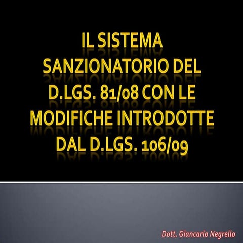 2010 negrello - sistema sanzionatorio | PPTX