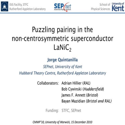 Puzzling pairing in the non-centrosymmetric superconductor LaNiC2 | PDF