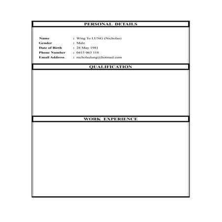 Resume for college undergraduate | RTF