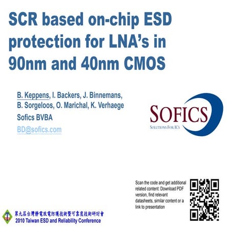 SCR based On-chip ESD protection for LNA | PDF
