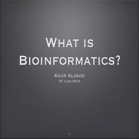 What is Bioinformatics? | KEY