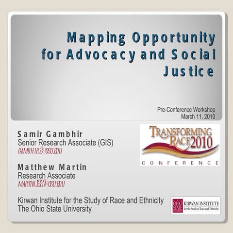 Mapping Opportunity for Advocacy and Social Justice | PPT