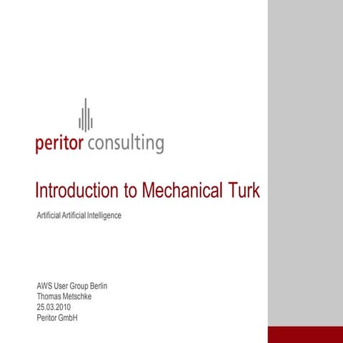 Amazon Mechanical Turk Overview | PPTX