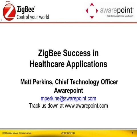 Awarepoint: ZigBee RTLS Solutions for Hospitals | PPTX
