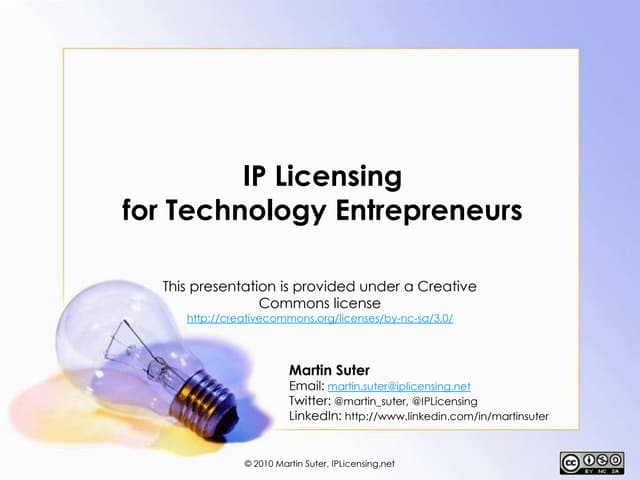 TECHNOLOGY TRANSFER LICENSING AGREEMENTS-PRESENTATION | PPSX | Law
