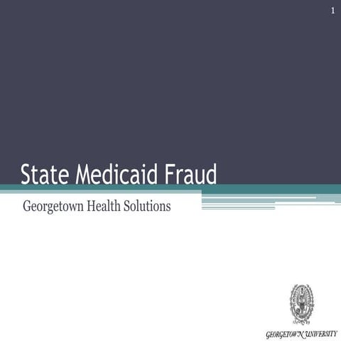 Medicaid Fraud | PPTX