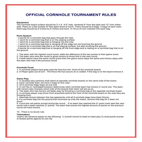 2010 06 19_balzout_official_cornhole_tournament_rules | DOC