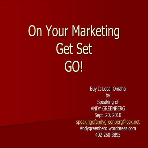 On Your Marketing Get Set Go! | PDF