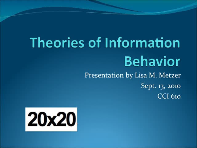 ellis model of information seeking behaviour | PDF