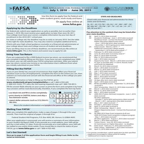 2010-11 FAFSA | PDF