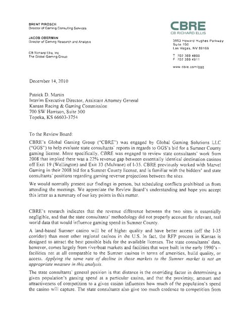cbre letter to review board | PDF