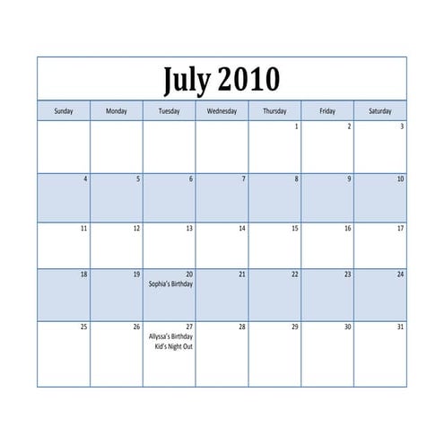 2010 2011 Calendar | PPT | Free Download