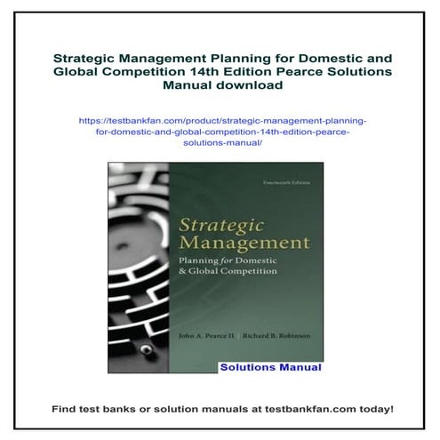 Strategic Management Planning for Domestic and Global Competition 14th ...