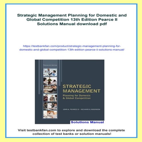 Strategic Management Planning for Domestic and Global Competition 13th ...