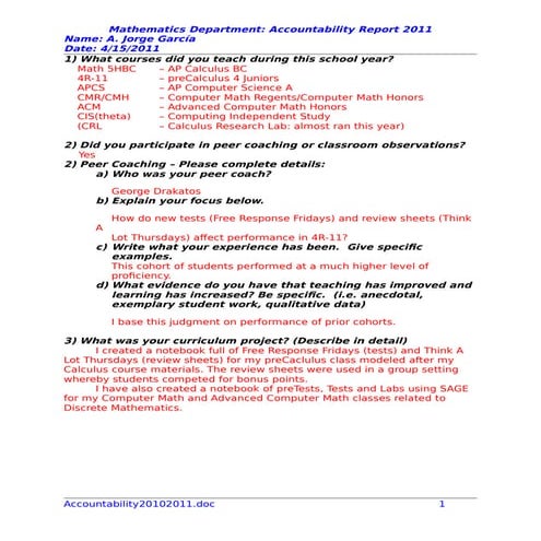 2010 Accountability Memo | PDF