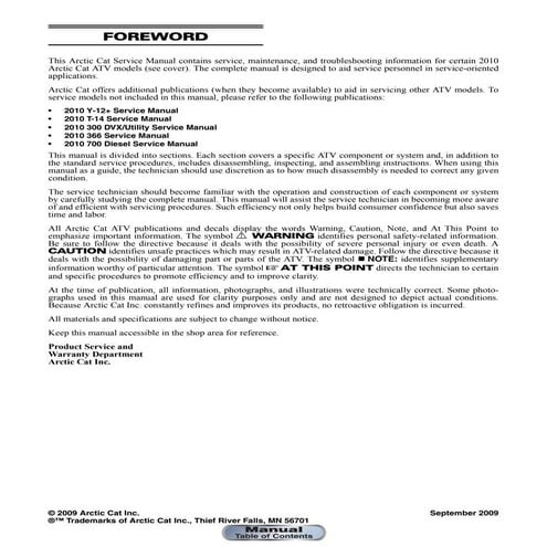 2010 Arctic Cat 400 TRV 400TRV ATV Service Repair Manual.pdf