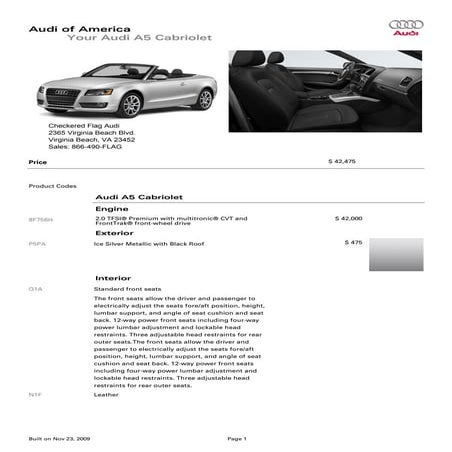 2010 Audi A5 Cabriolet Virginia Beach | PDF