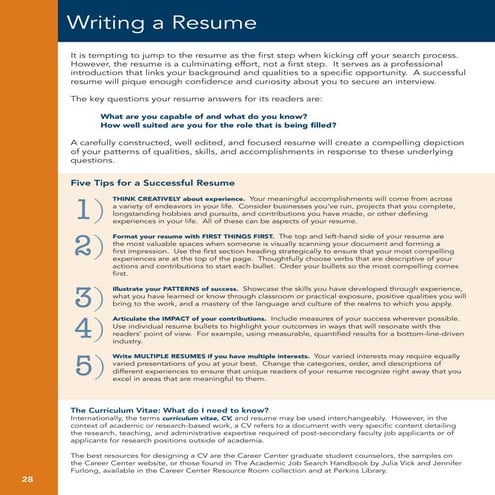 Writing a Resume | PDF
