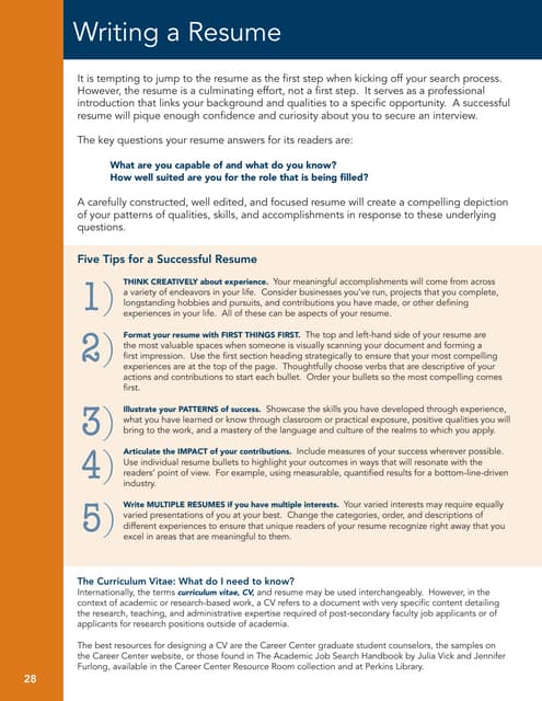 Writing a Resume | PDF