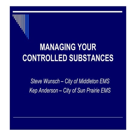 Managing Your Controlled Substances | PDF