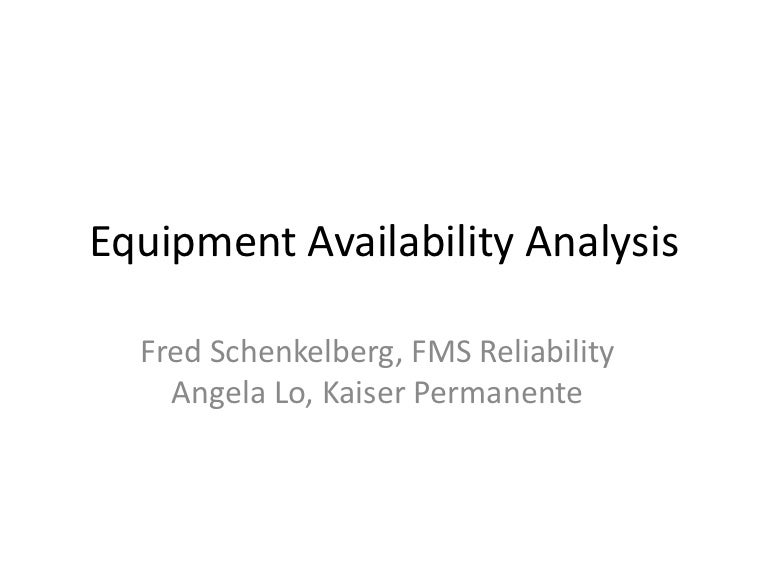 Equipment Availability Analysis
