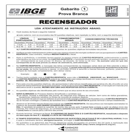 Concurso Recenseador IBGE - 2006 | PDF