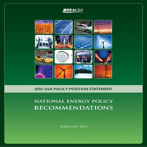 2010 IEEE-USA National Energy Policy Recommendations | PDF
