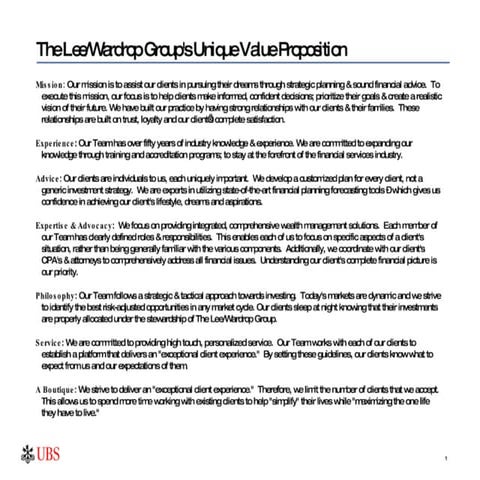 2010 Lwg Uvp | PDF | Marketing and Advertising | Business