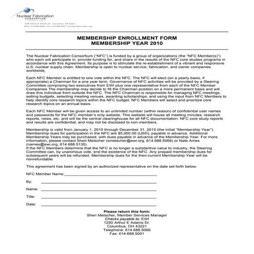 MEMBERSHIP ENROLLMENT FORM MEMBERSHIP YEAR 2010 | PDF