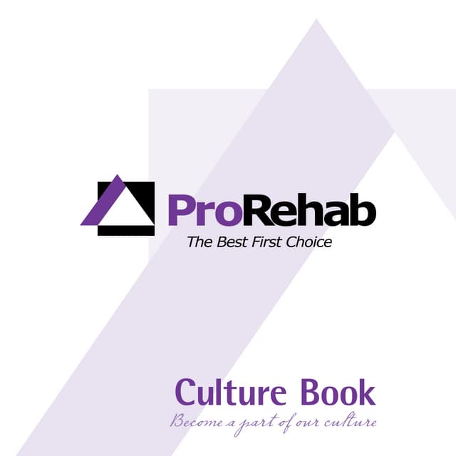 ProRehab Culture Book | PDF | Physical Therapy | Wellness