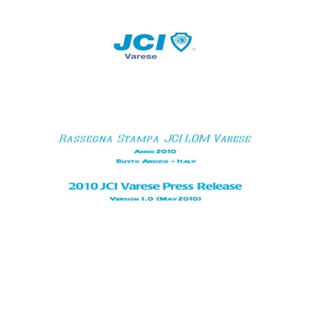 JCI Varese 2010 Press Release | PDF