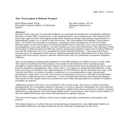 Paper: The Norwegian Lifeboat Project | PDF