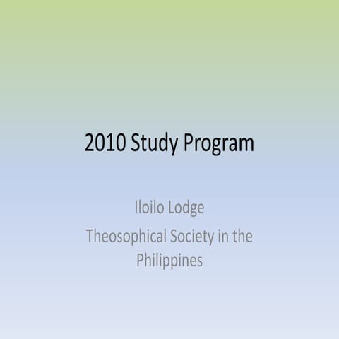 2010 Study Program | PPT