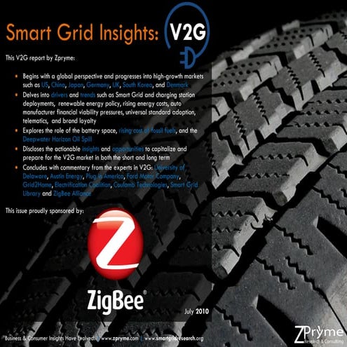Electric Vehicle (V2G) Report 2010 - Smart Grid Insights - Zpryme ...