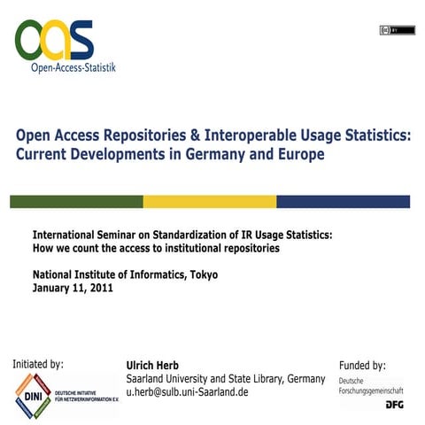 Open Access Repositories & Interoperable Usage Statistics: Current ...