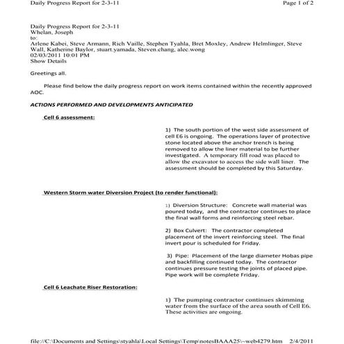 Feb. 4: Waste Management Progress Report | PDF