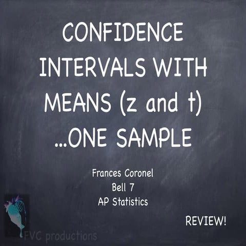 AP Statistics - Confidence Intervals with Means - One Sample | PDF