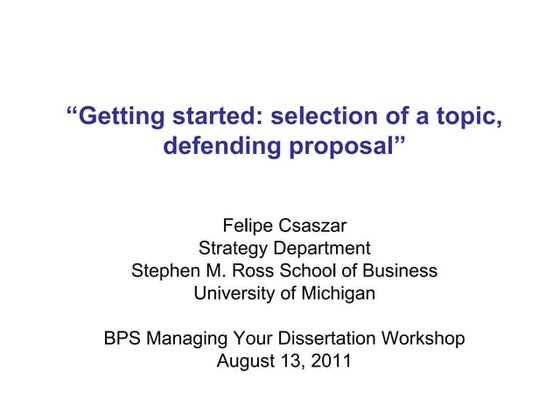 Research Proposal 2 - How to Defend Your Problem/Thesis Statement | PPSX