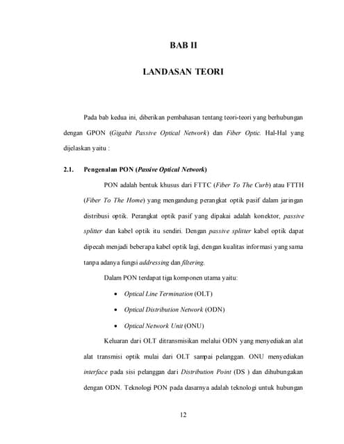 Materi 1 Basic ftth network 20160209 | PPT