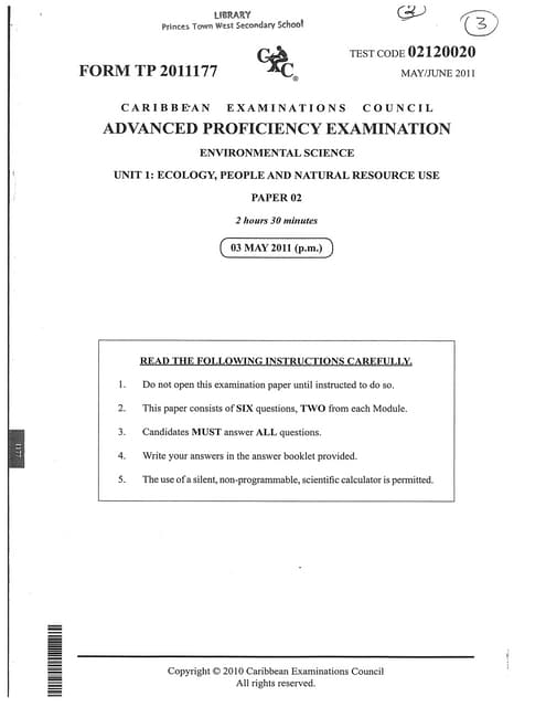 Information Technology CSEC~January 2019 P1 (1). Past Paper | PPT