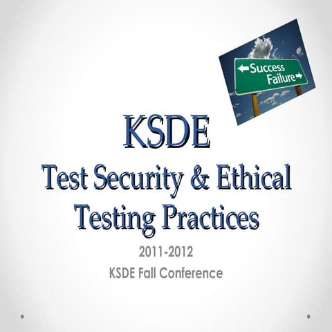 2011 2012 test security | PPT | Standardized Testing | Educational ...
