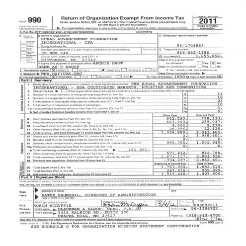 Part 1, 2011 Form 990 | PDF