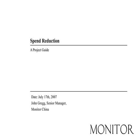 2011 spend reduction guide-masterclass | PDF