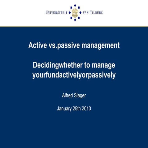 Presentation Active vs Passive Management | PPTX