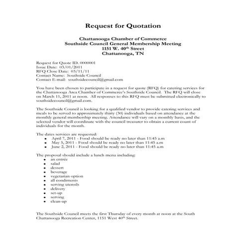 Request for Quotation | PDF