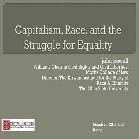 Capitalism, Race, and the Struggle for Equality | PPT