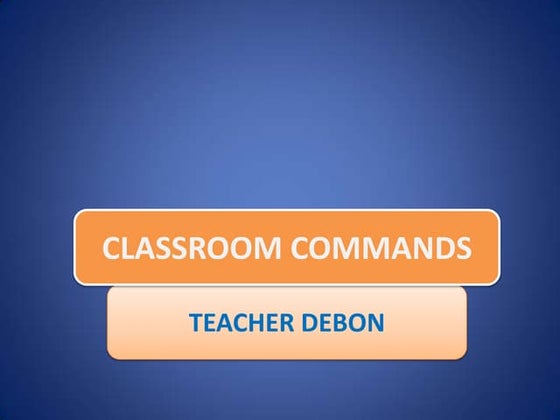 English classroom commands | PPTX